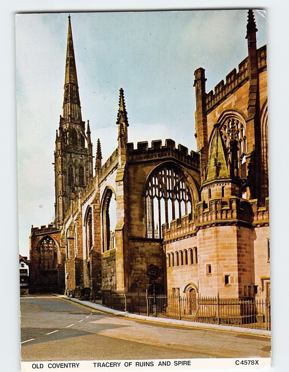 Postcard Tracery Of Ruins And Spire, Old Coventry, England | Europe ...