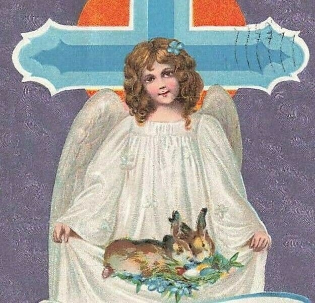 c1910 Angel Rabbits Eggs Cross Easter P284 | Other / Unsorted, Postcard ...