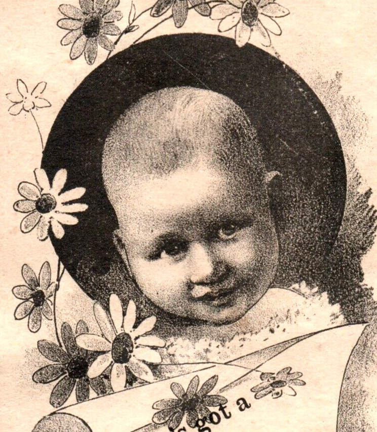 1870s-80s Davis Sewing Machine Song On Back Cute Baby P185 | Ephemera ...