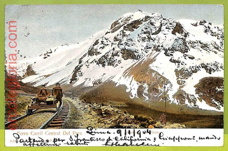 Af7850 - Peru - Vintage Postcard -1904 Mountains- | Latin & South ...