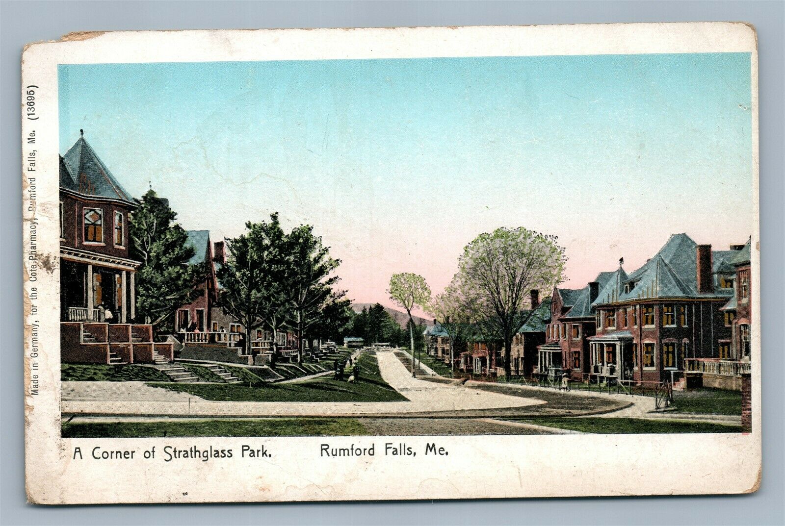 Rumford Falls ME Corner of Strathglass Park Antique Postcard | United ...