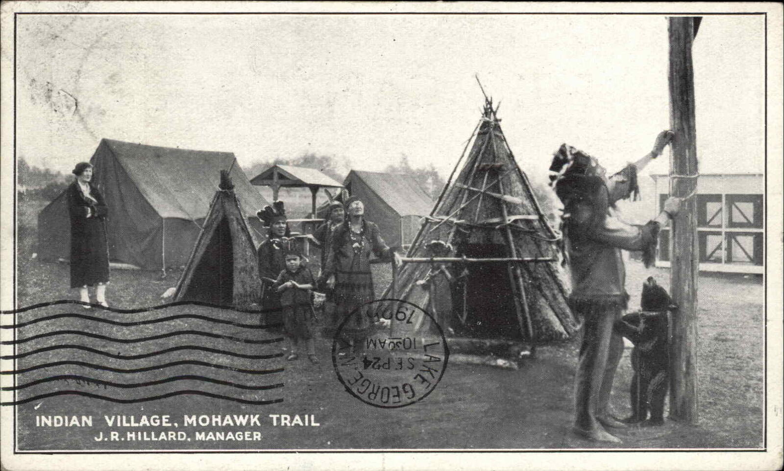 Mohawk Trail MA Native American Indian Village Roadside 1920s Postcard ...