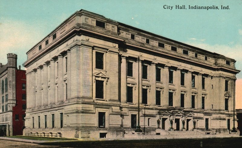 Vintage Postcard City Hall Office Building Indianapolis Indiana IN ...