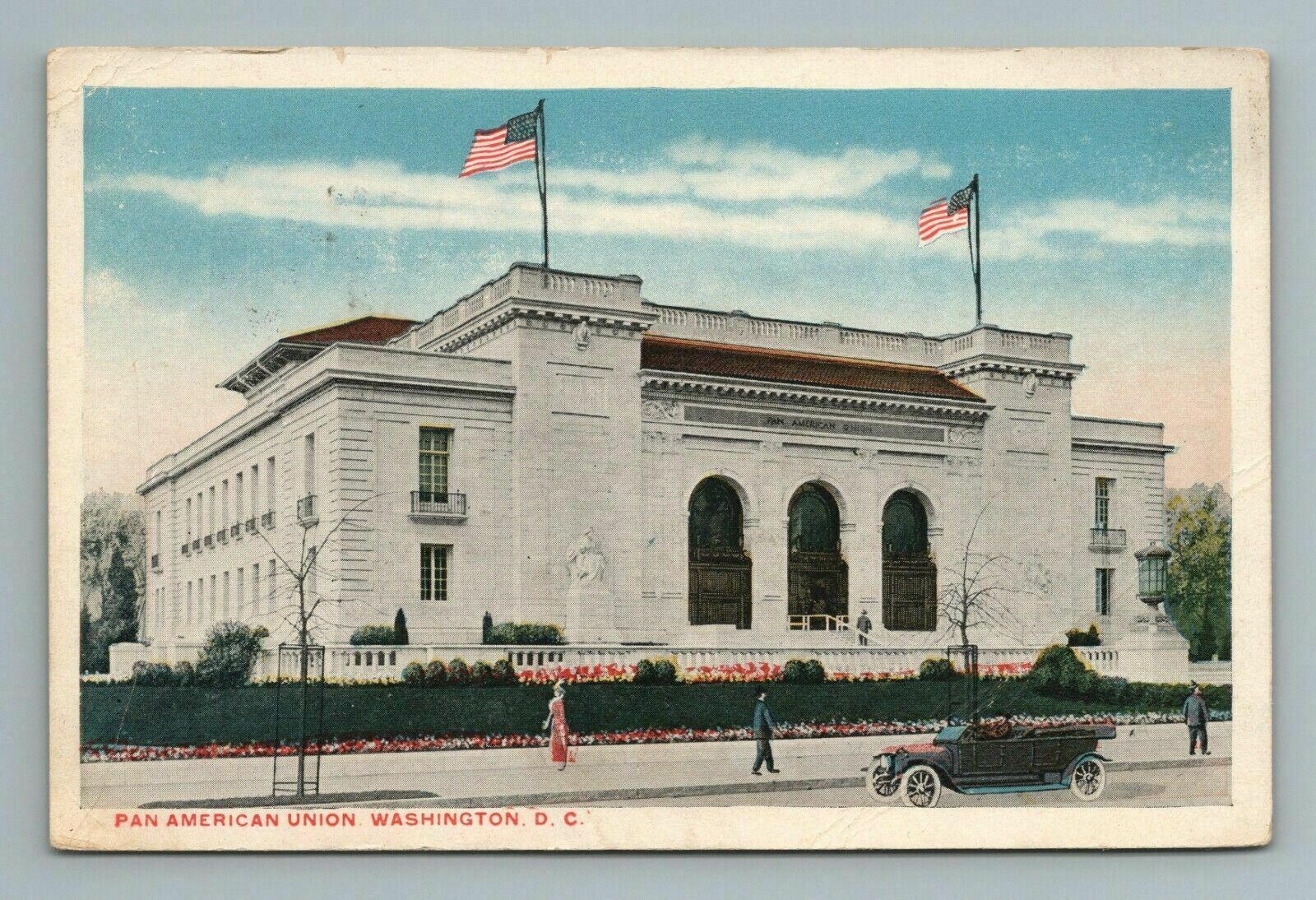 Pan American Union Building Car People Flag Street View Washington D.C ...