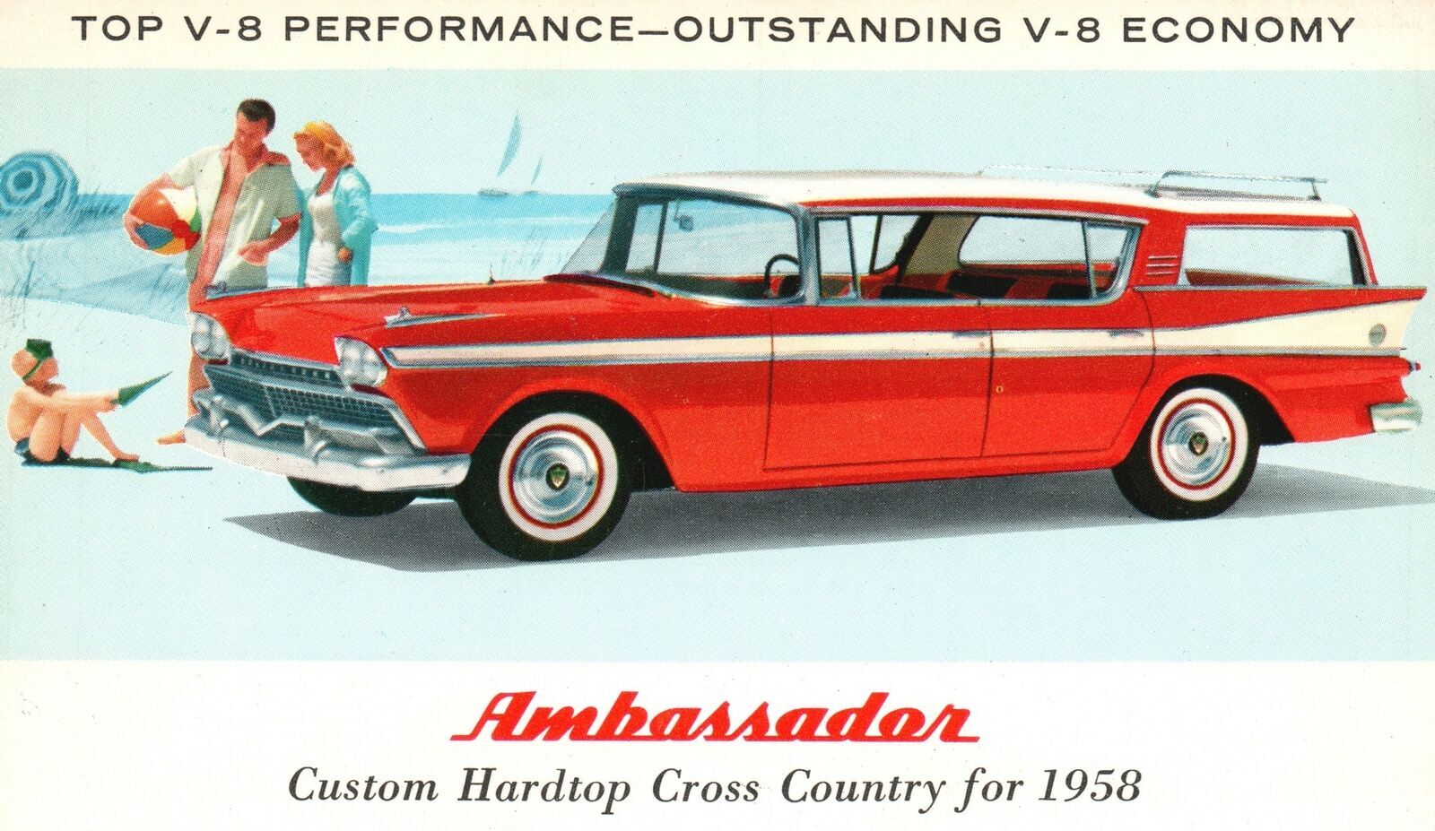 Vintage Postcard 1958 Top V-8 Performance Outstanding Ambassador Custom ...