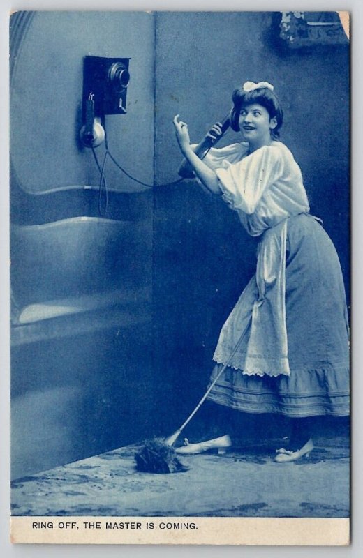 Woman on Telephone Ring Off the Master is Coming Postcard H25 | Asia ...
