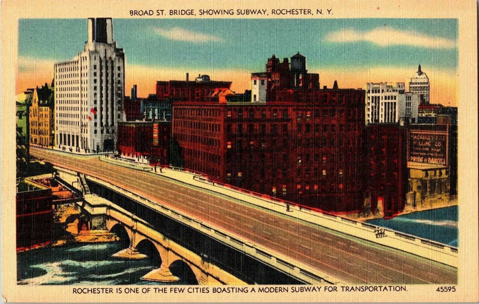 Broad St. Bridge Subway Rochester New York Transportation Linen ...