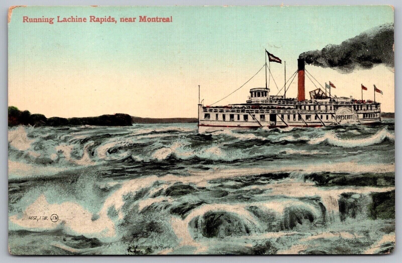Montreal Canada Running Lachine Rapids Steamboat Scenic Landmark DB ...