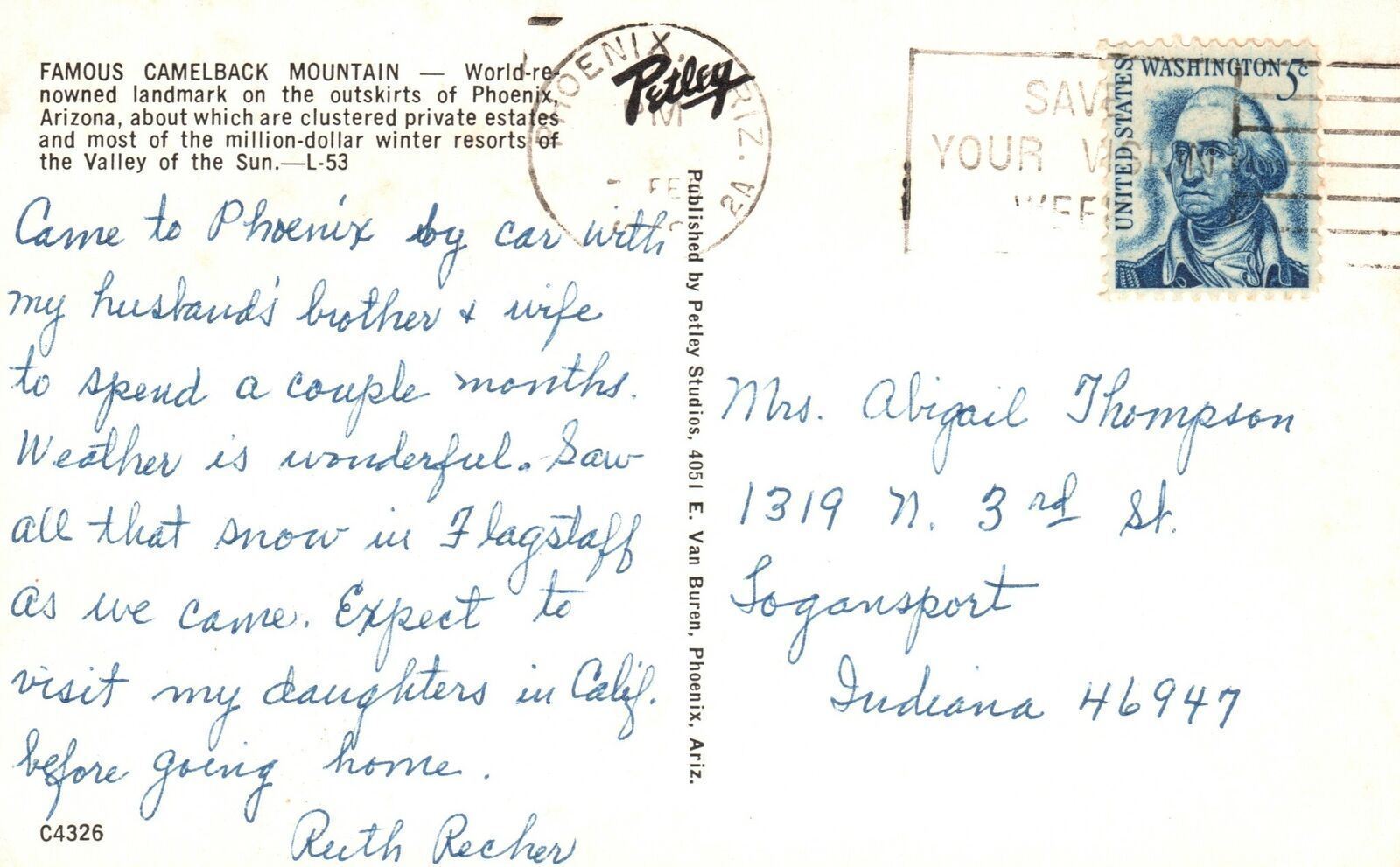 Vintage Postcard Famous Camelback World-Renowned Mountain Phoenix ...