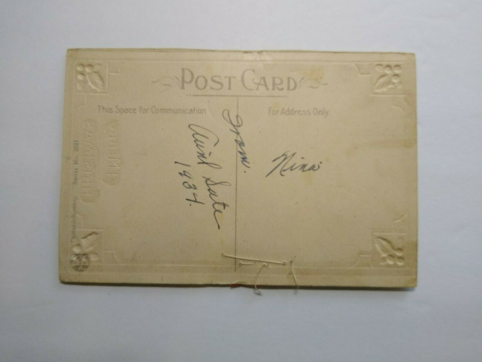 Vintage Christmas Postcard Airbrushed Embossed Diecut Foldout Series ...