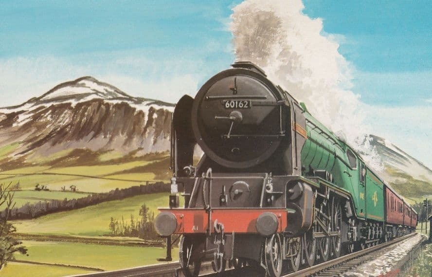 Al Pacific 60162 Peppercorn Train at Perth Mawcarse Painting Postcard ...