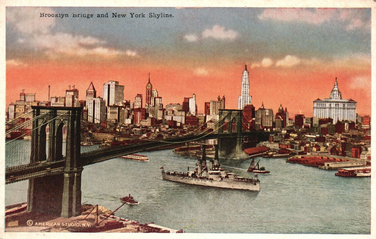 Vintage Postcard Brooklyn Bridge First Best Known Largest And New York ...