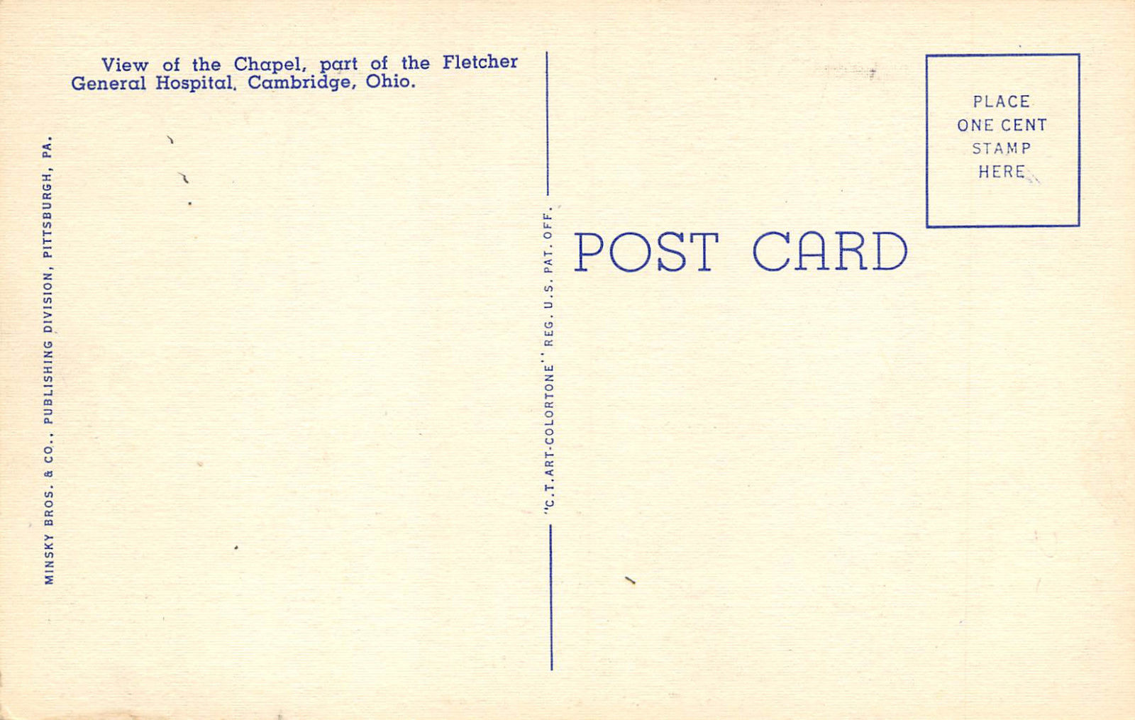 Cambridge Ohio 1940s Linen Postcard New Fletcher Cambridge State ...