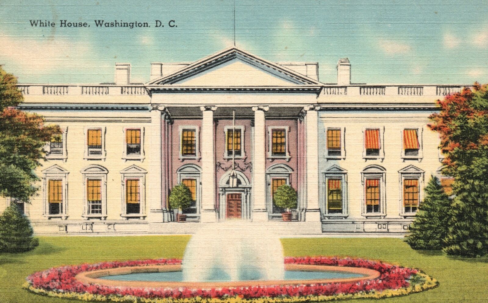 Vintage Postcard 1944 View of White House Washington DC | United States ...
