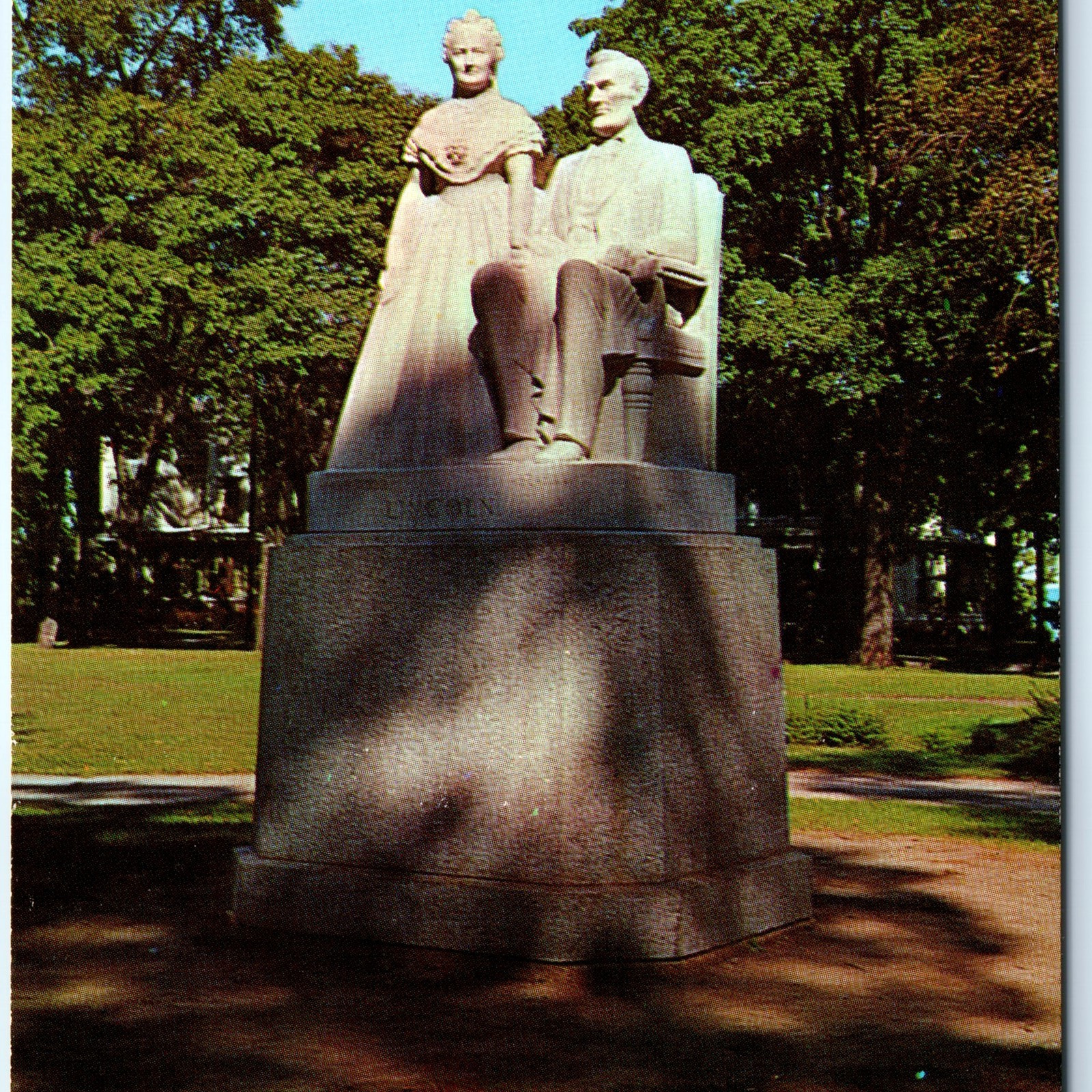 c1960s Racine WI Abraham Lincoln Todd Statue Monument East Park Chrome ...