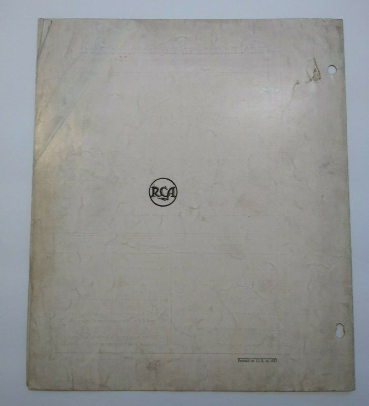 RCA Radiola 16 Replacement Parts Pamphlet 1927 Vintage Radio 4 Sided ...