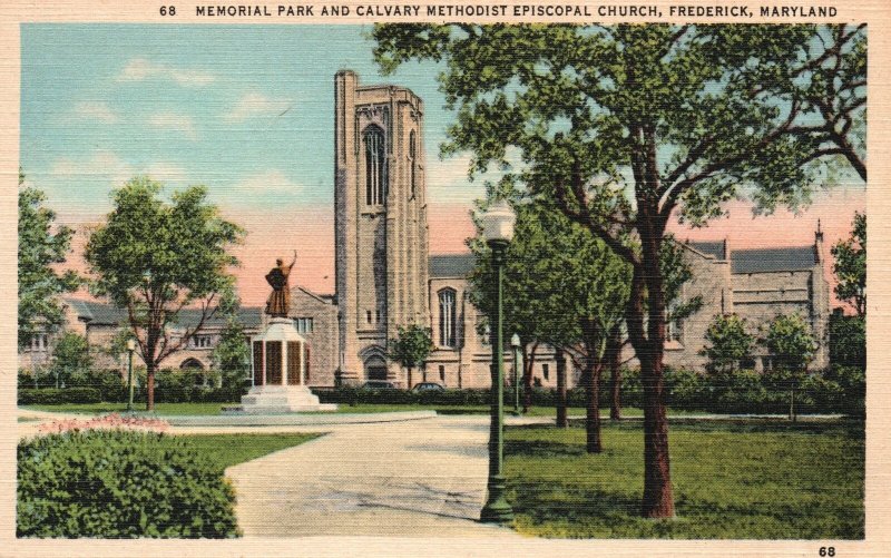 Vintage Postcard 1930's Memorial Park Methodist Episcopal Church ...