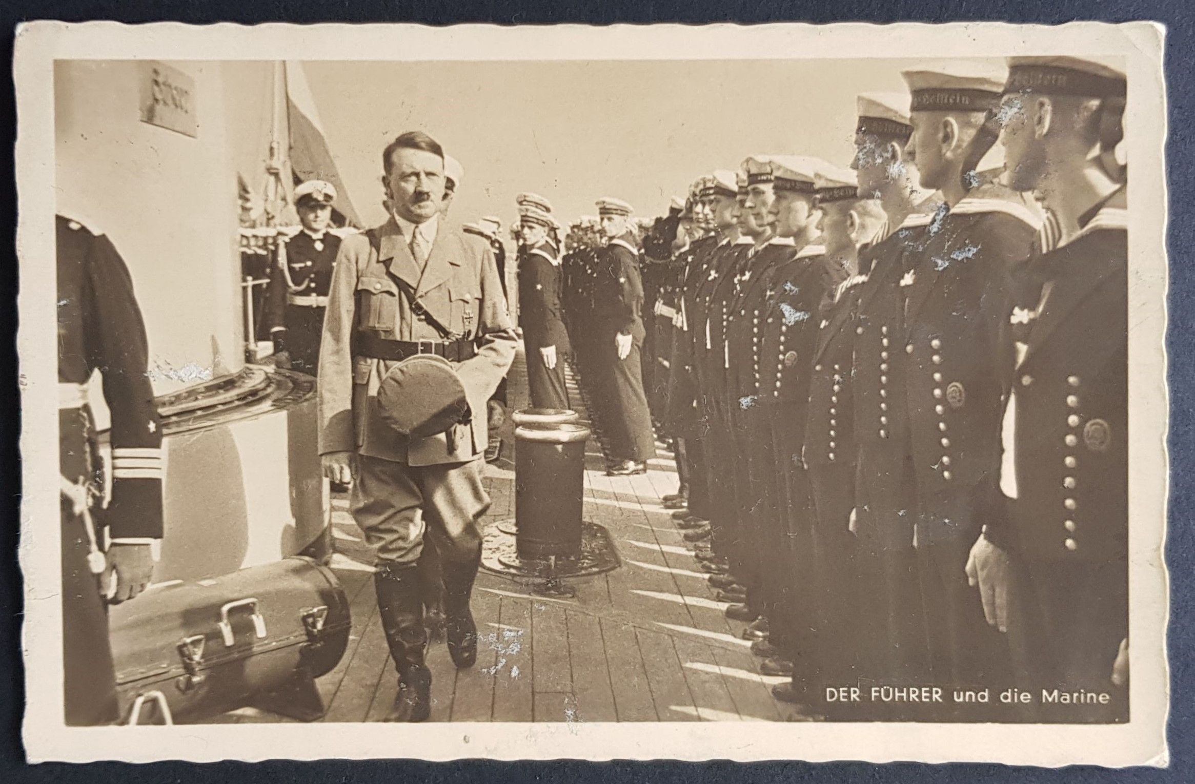 Germany Third 3rd Reich Original Postcard Adolf Hitler Inspecting the ...