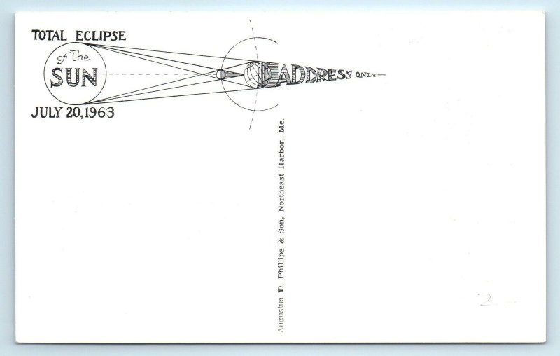 NORTH AMERICA MAP ~ Showing Path of 1963 TOTAL SOLAR ECLIPSE Postcard ...