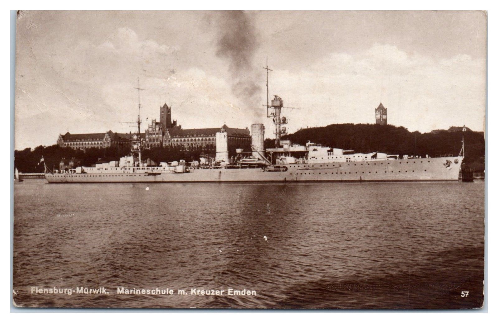 RPPC WWII Reichsmarine Cruiser Emden, Destroyed 1945 Pre-War Real Photo ...