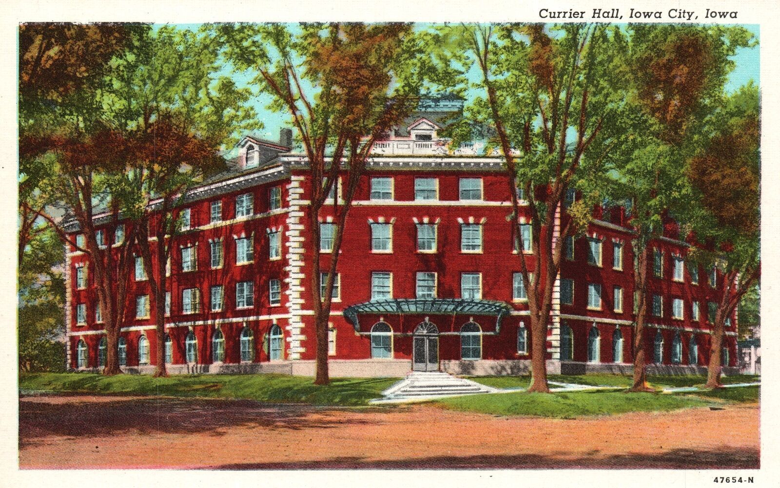 Vintage Postcard Currier Hall Building Historic Landmark Iowa City Iowa ...