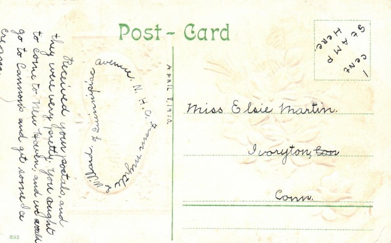 Vintage Postcard Hearty Wishes Sincere Greetings Friendly Letter Love ...