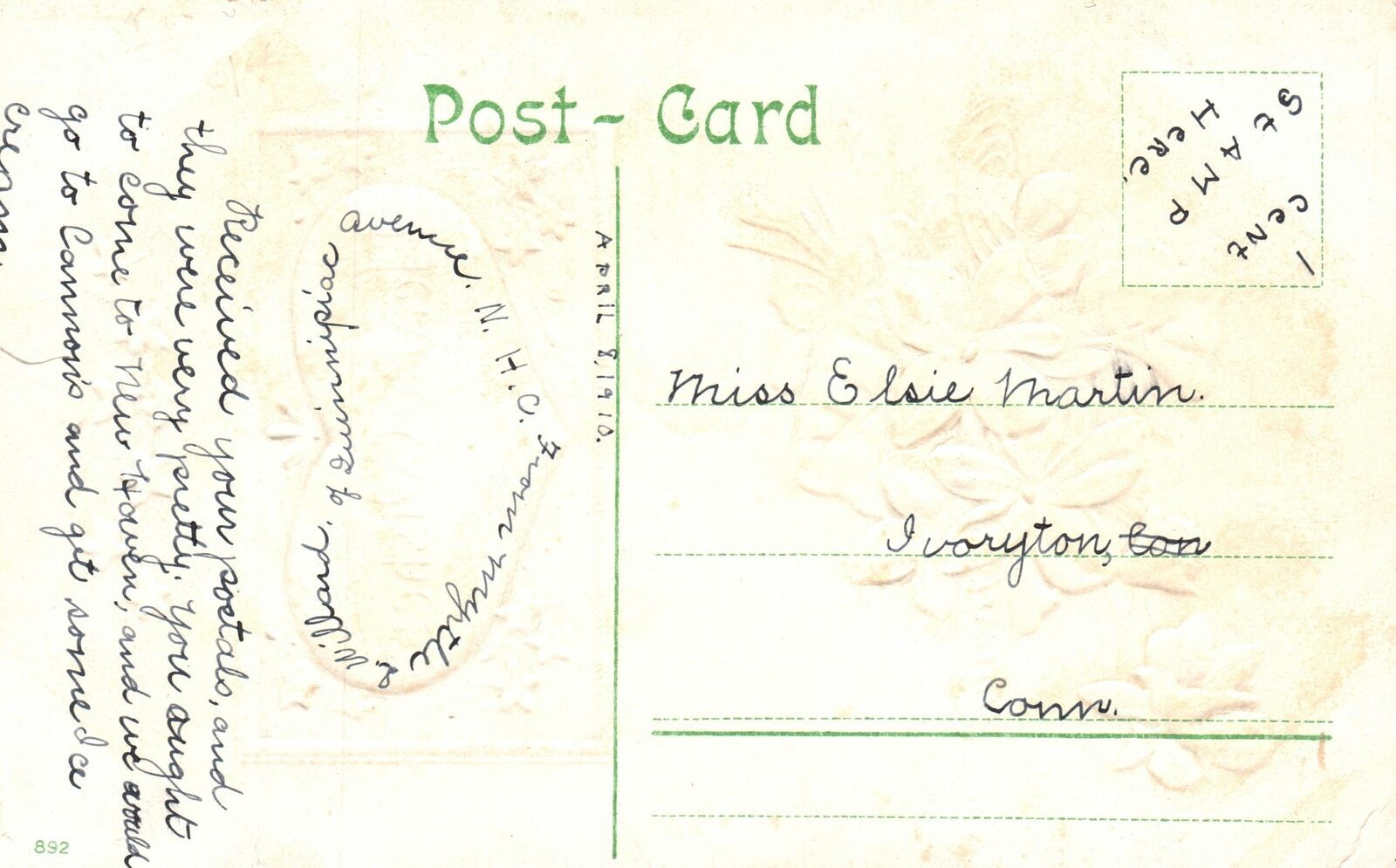 Vintage Postcard Hearty Wishes Sincere Greetings Friendly Letter Love ...