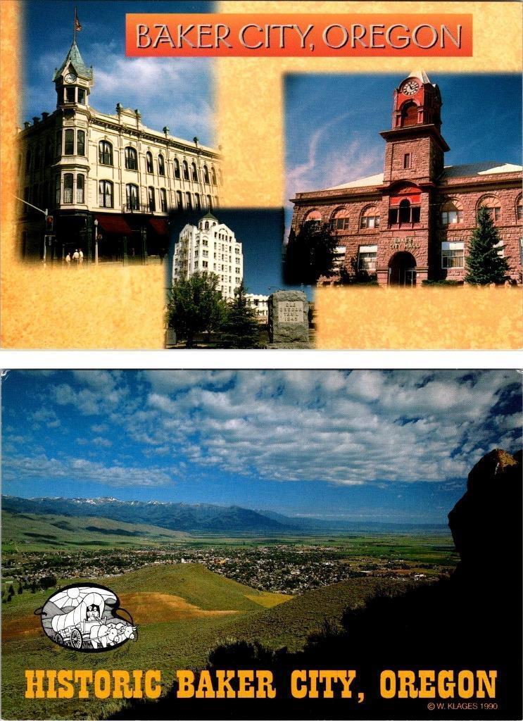 2~4X6 Postcards Baker City, Oregon CITY HALL~GEISER GRAND HOTEL ...