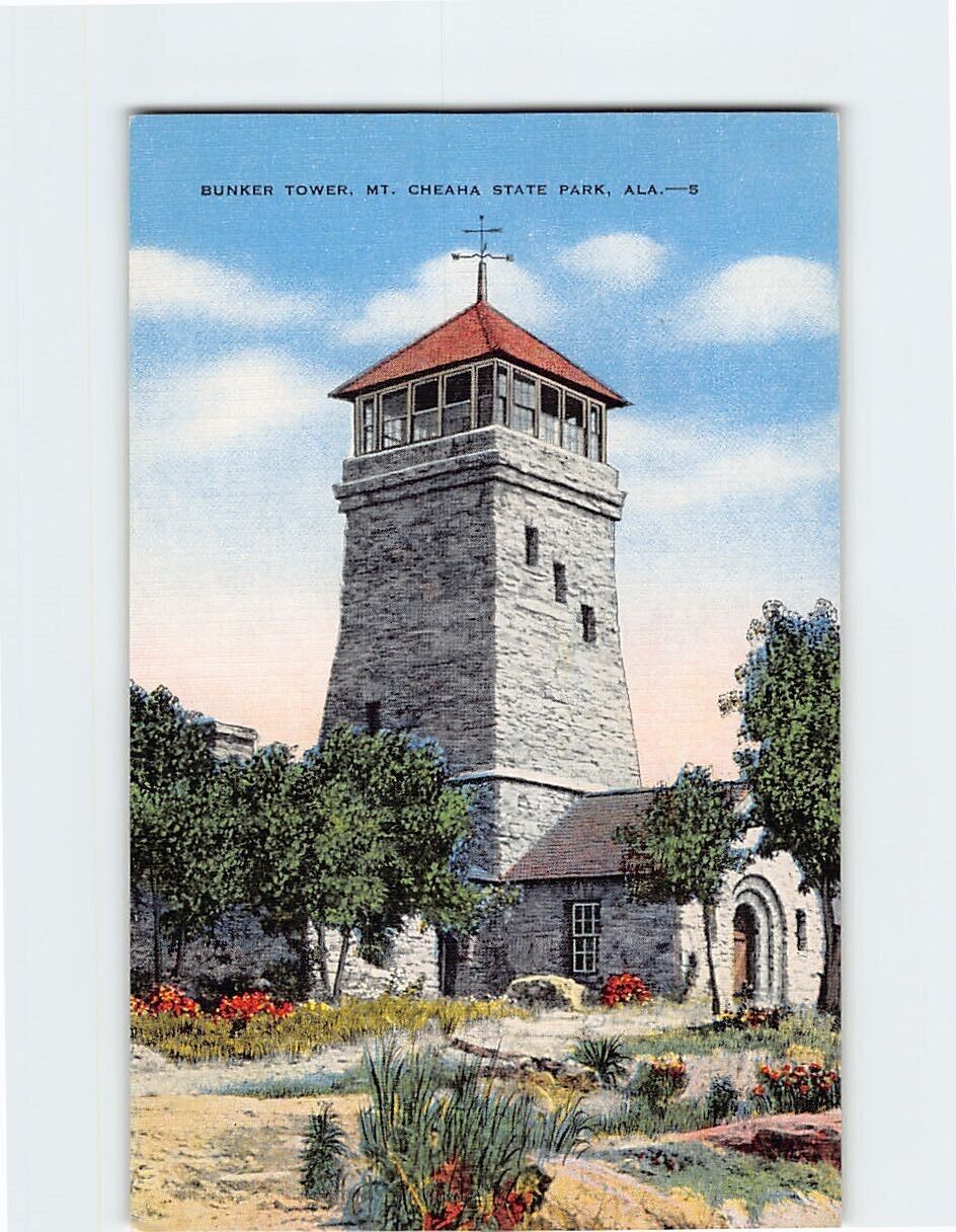 Postcard Bunker Tower Mt. Cheaha State Park Delta Alabama | United ...