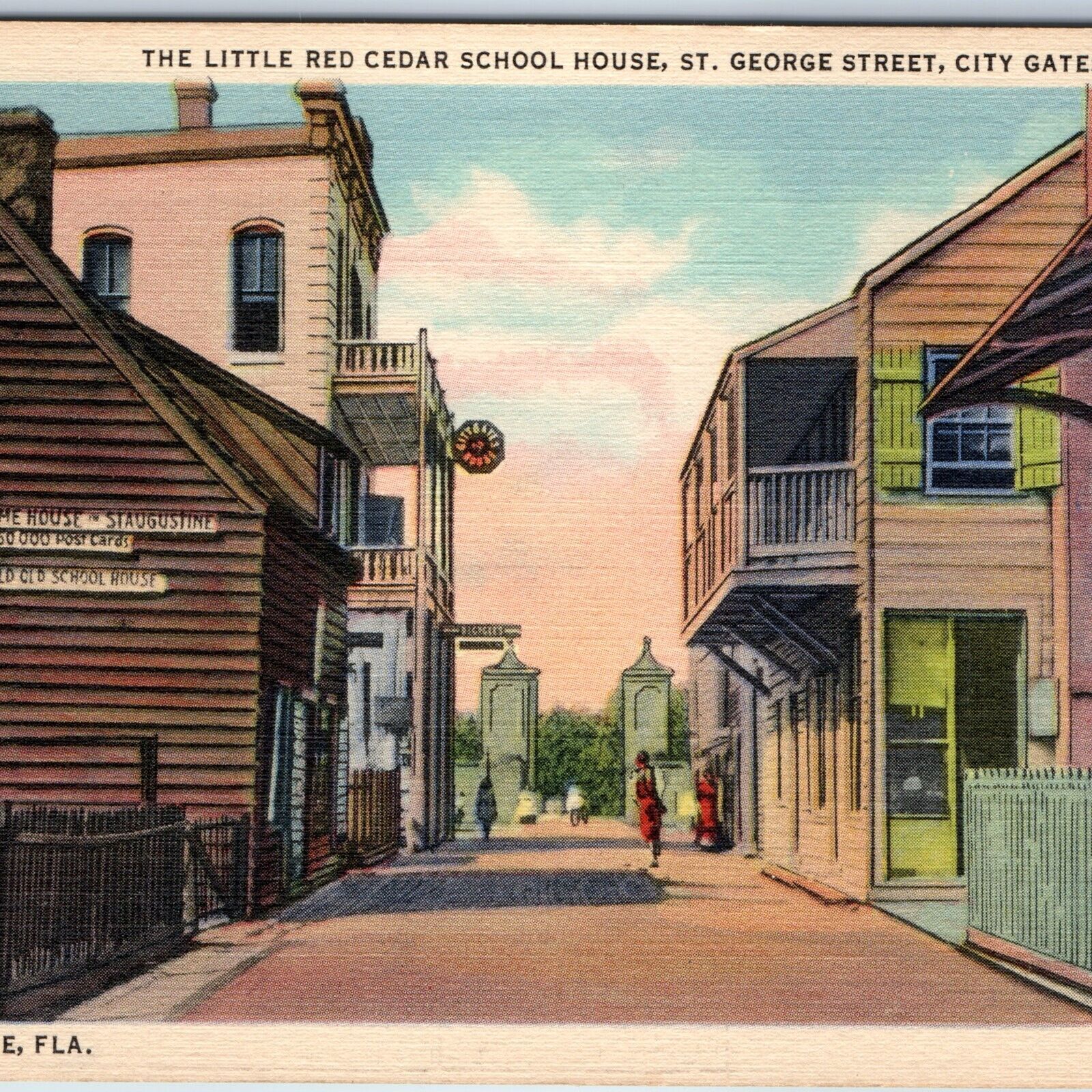 1937 St. Augustine FL Little Red Cedar School House St George Street ...