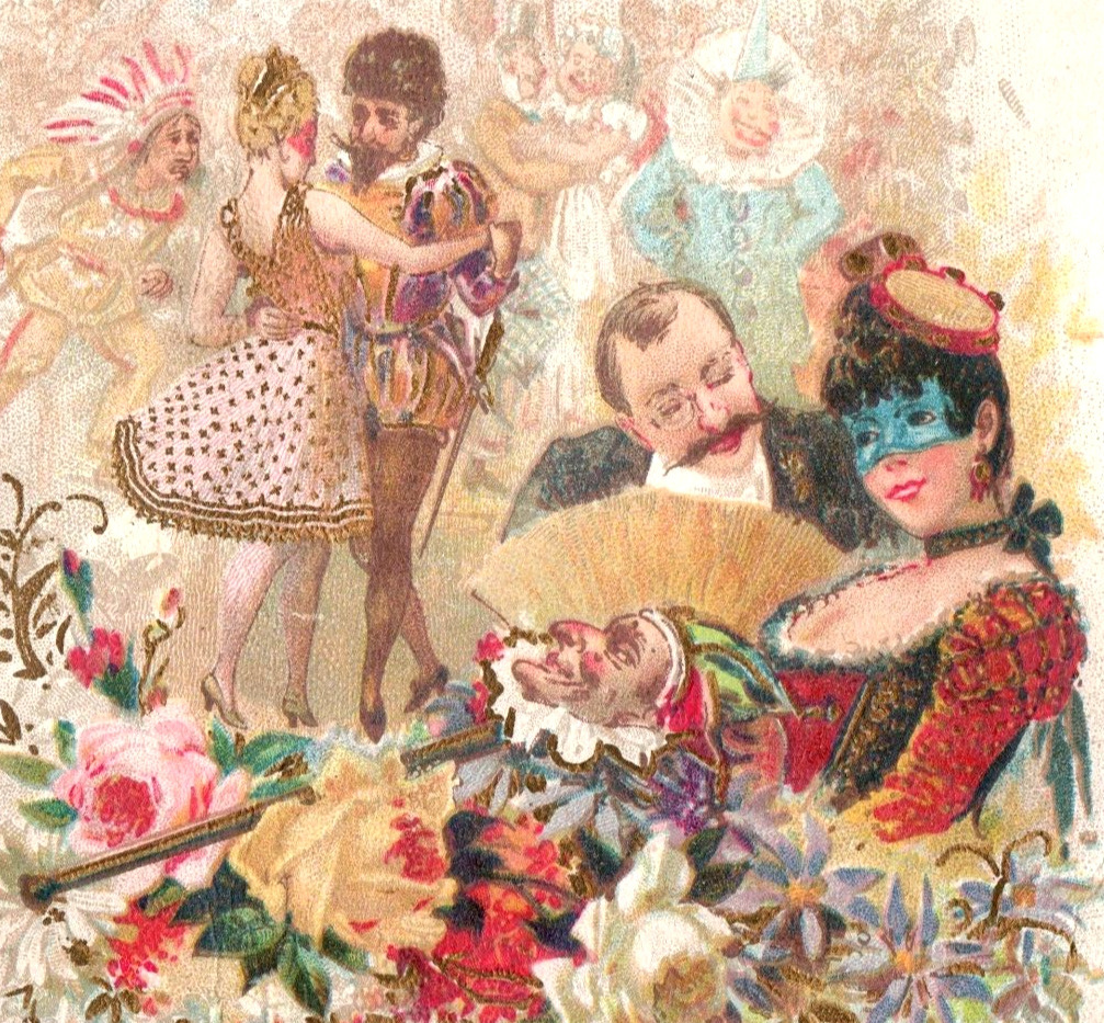 1880s Mardi Gras Masquerade Ball Scene Fab! P205 | Ephemera - Chromo ...