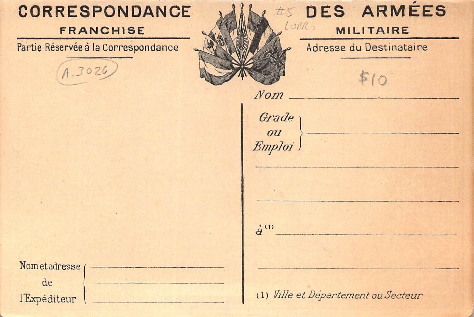 WW1 French Military Allies Correspondence, Fold out Map of Front , Old ...