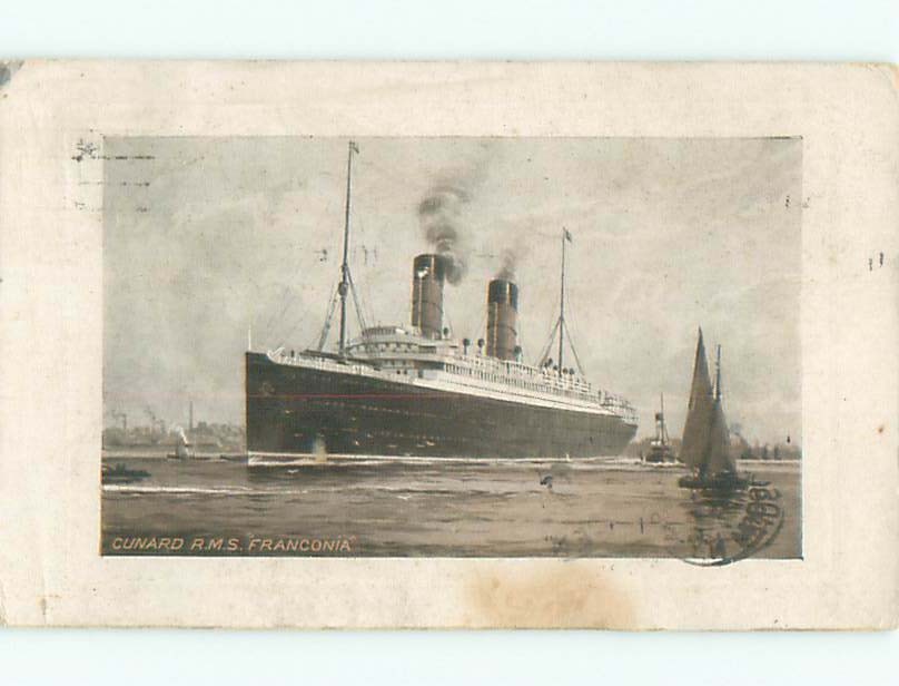 1911 Nautical Cunard Lines - RMS Franconia Ship Boat Ac6629 | Topics ...
