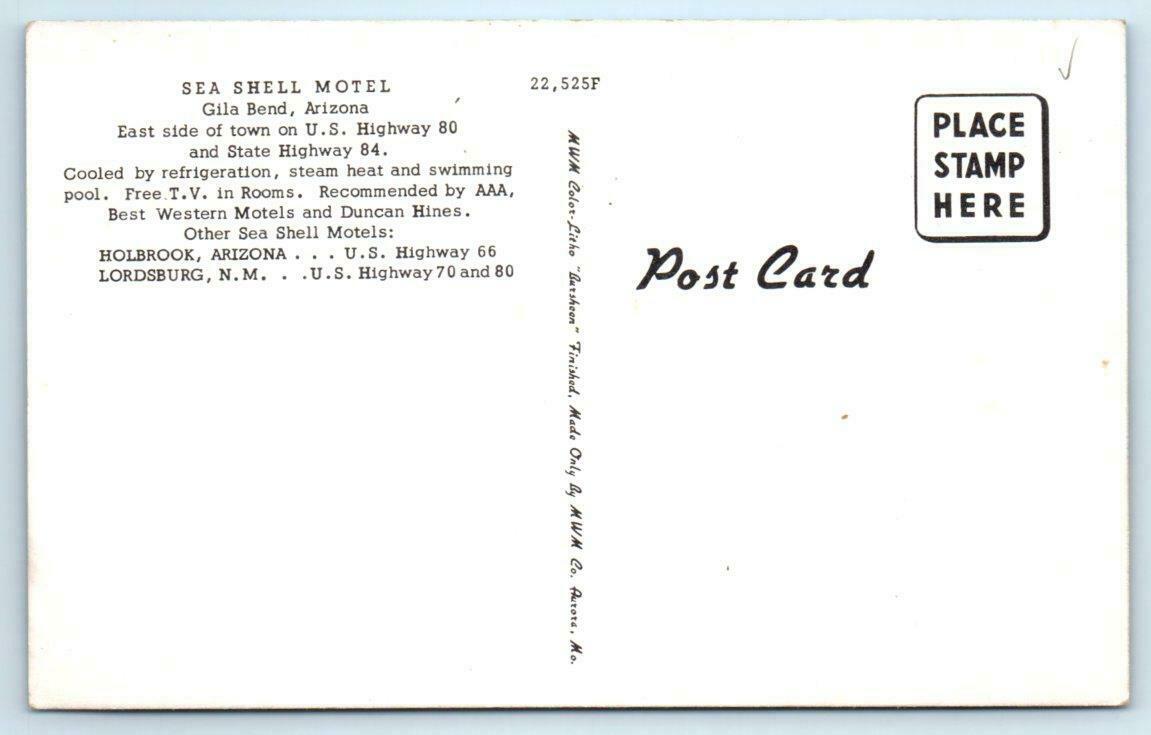 GILA BEND, Arizona AZ ~ SEA SHELL MOTEL Roadside c1950s Maricopa County ...