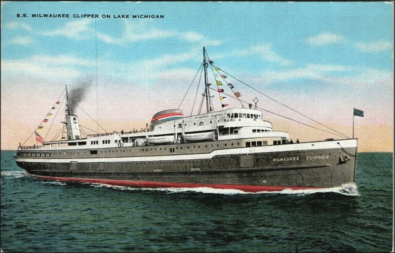 SS Milwaukee Clipper Ship. Lake Michigan. Great Lakes Steamer. Vintage ...