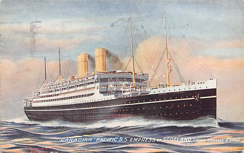 SS Empress of Scotland Canadian Pacific Steamship Co Ship Postal Used ...