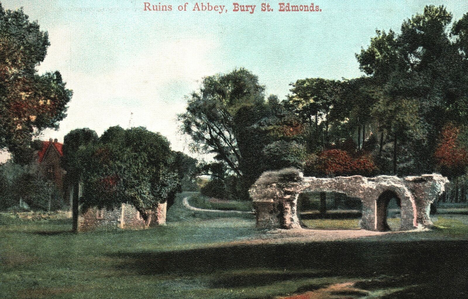 Ruins Abbey Gardens Bury St. Edmonds Monasteries England Vintage ...