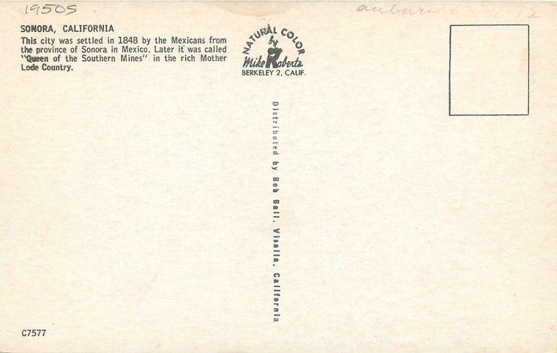 Autos Queen City Mother Lode 1950s Sonora California Roberts postcard ...