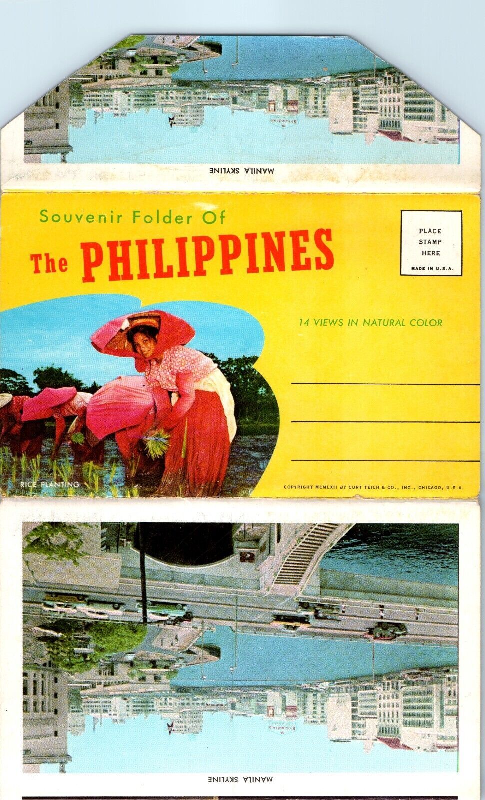 c1960s Philippines Islands PI Postcard Souvenir Folder Rice Manila ...