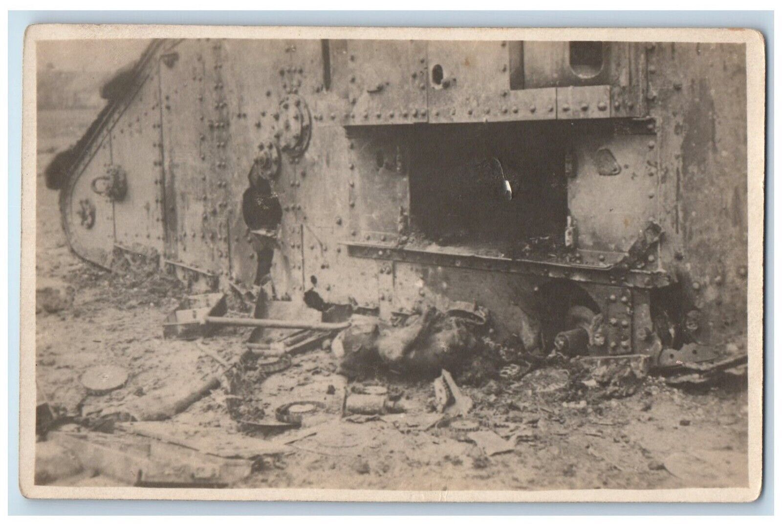 1917 WWI Soldier Crushed Under Tank War Death France RPPC Photo ...