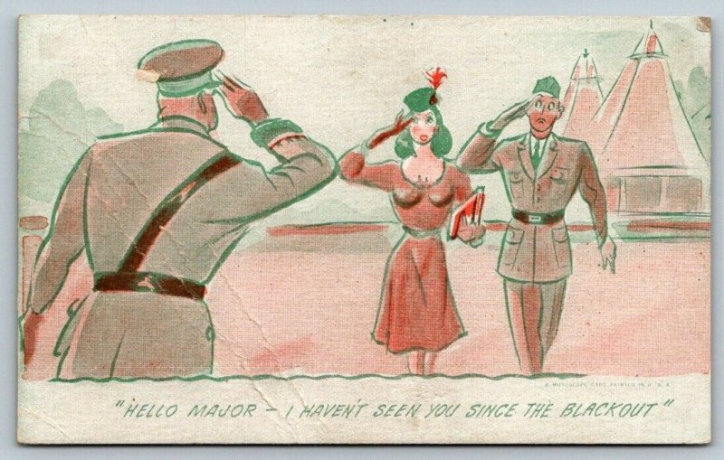 US Army Comic Humor Card Hello Major Pretty Girl Postcard 1915 | United ...