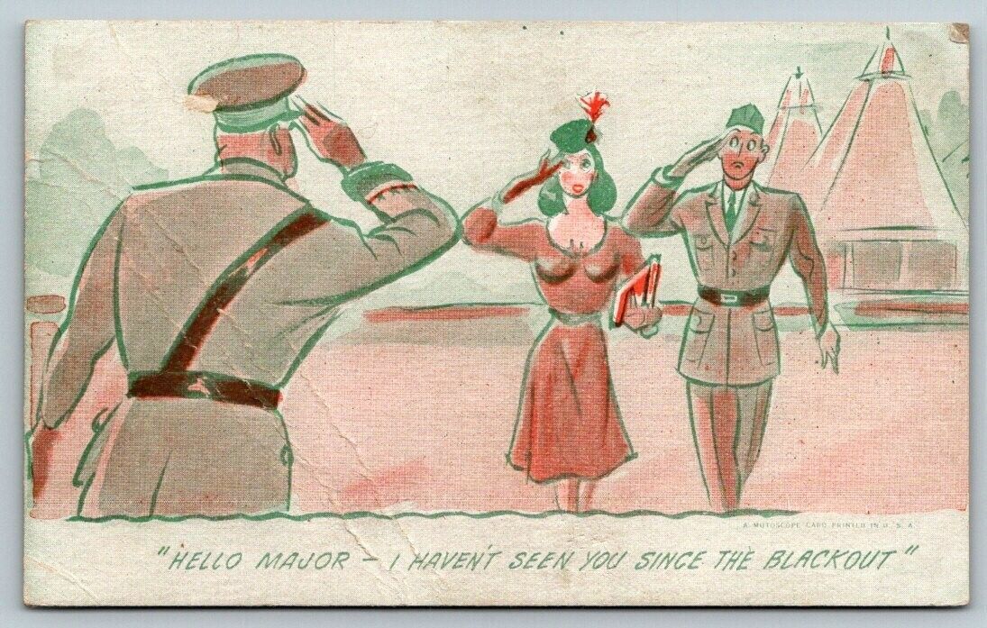 US Army Comic Humor Card Hello Major Pretty Girl Postcard 1915 | United ...