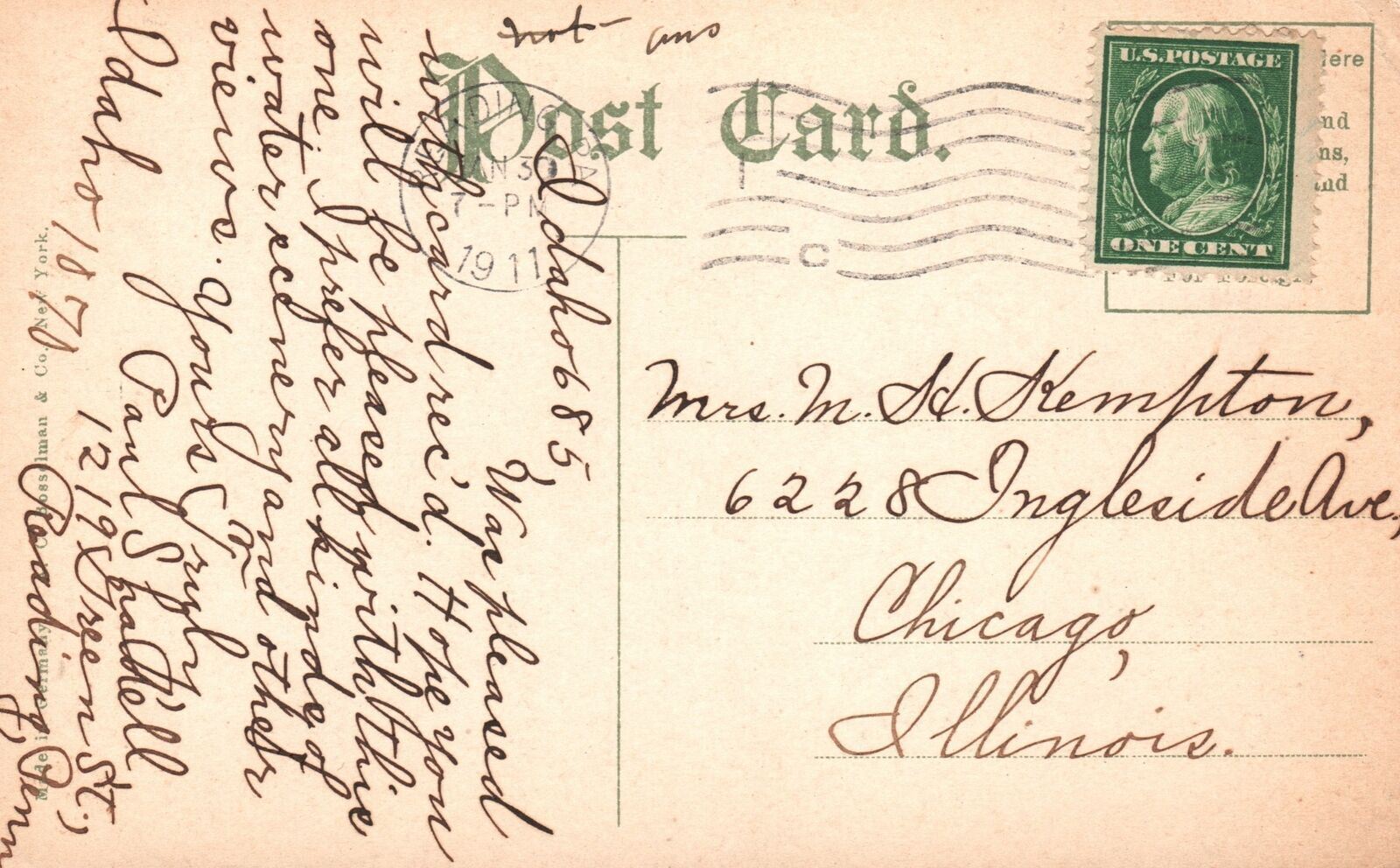 Vintage Postcard 1911 The Old Homestead New York City A.C. Bosselman ...