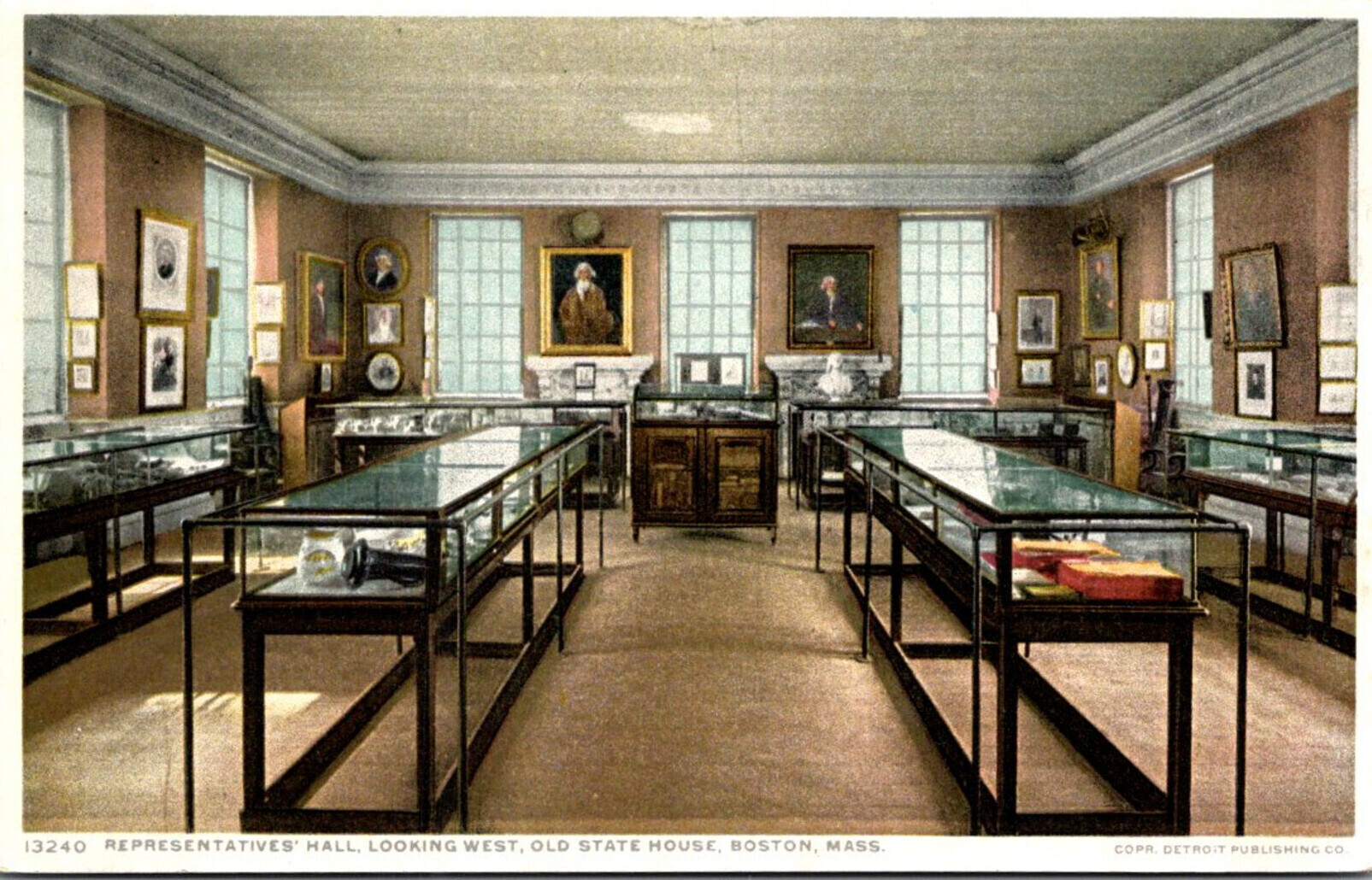 Massachusetts Boston State House Representatives Hall Looking West ...