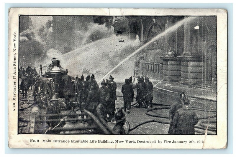 Main Entrance Equitable Life Building New York Fire Destroyed 1912 ...