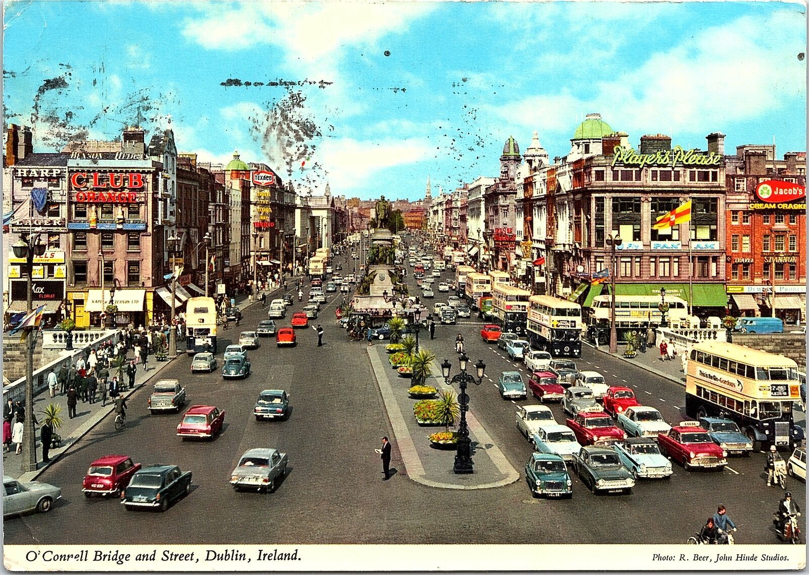 Vintage Continental Size Postcard O'connell Bridge and Street Dublic ...