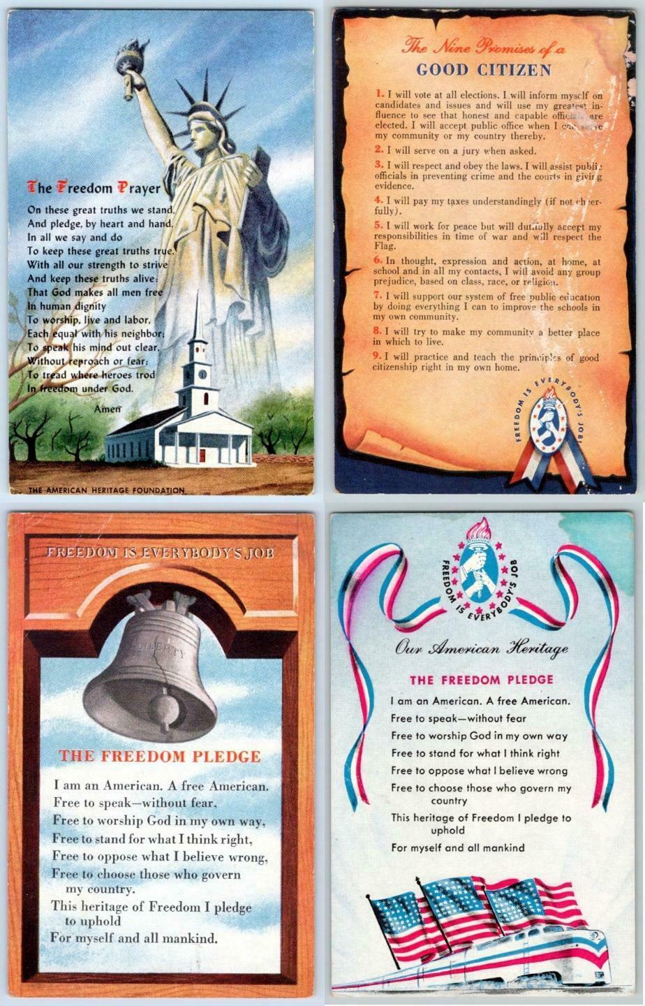 1948 Freedom Train SET/4 Vintage Postcards*Patriotic*Statue of Liberty ...