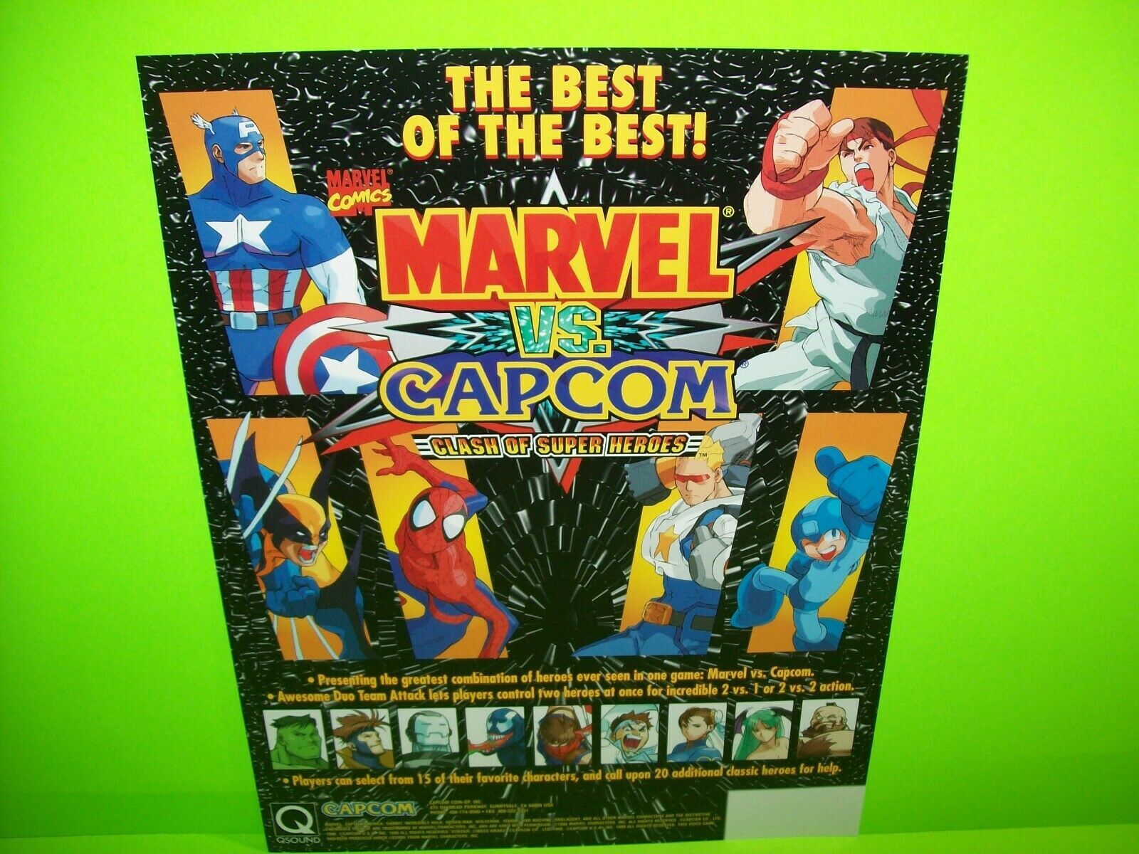 Marvel VS Capcom Super Heroes Arcade FLYER 1998 Original Venom ...