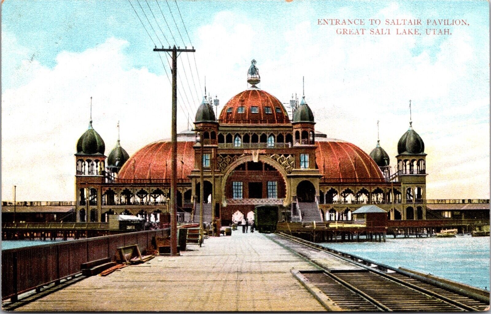 Postcard Entrance to the Saltair Pavilion in Great Salt Lake, Utah ...