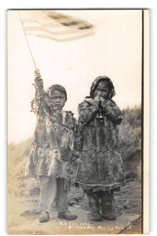 Bristol Bay, Bering Sea RPPC Native American Indians Eskimo Girl US ...